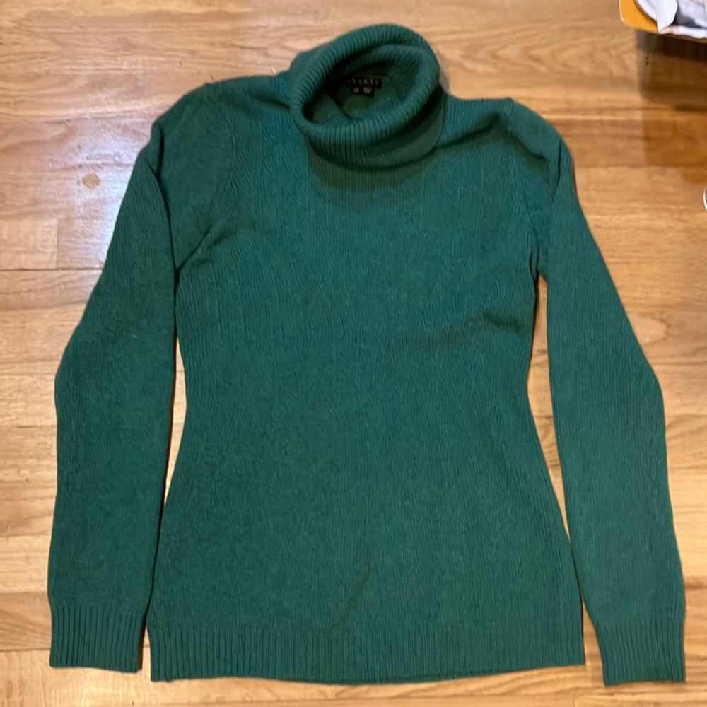 Gorgeous Green Wool Turtleneck Sweater Theory - Gem